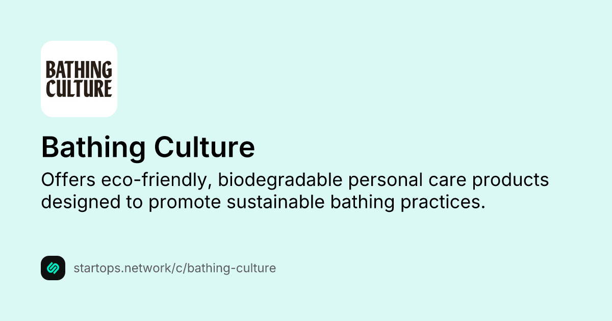Bathing Culture · StartOps