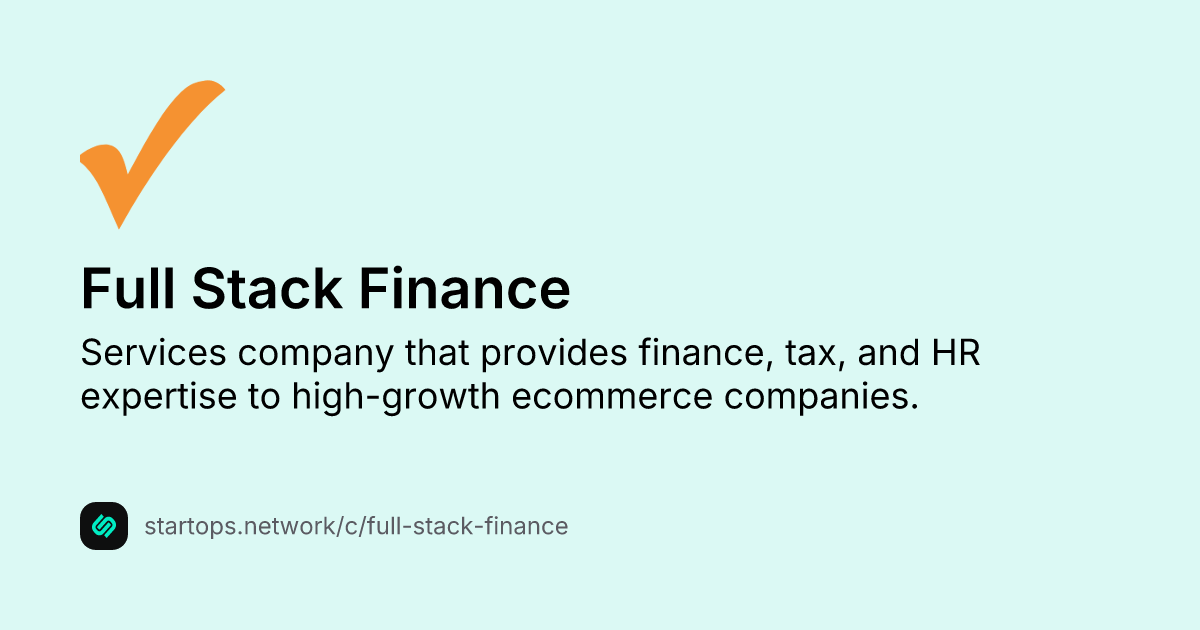 Full Stack Finance · StartOps