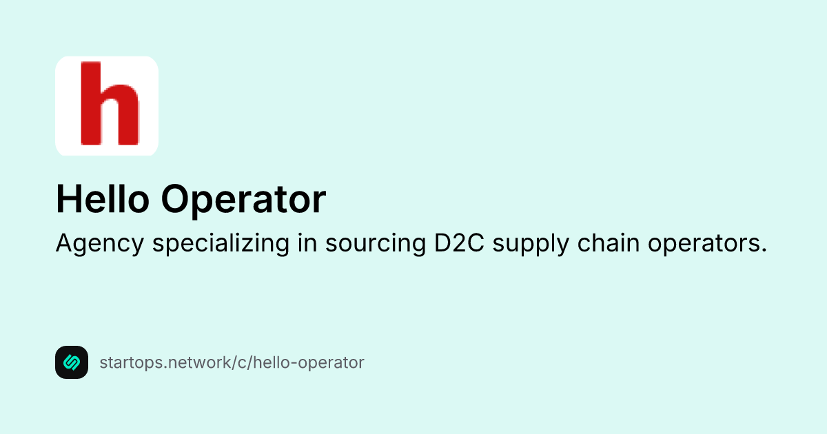 Hello Operator · StartOps