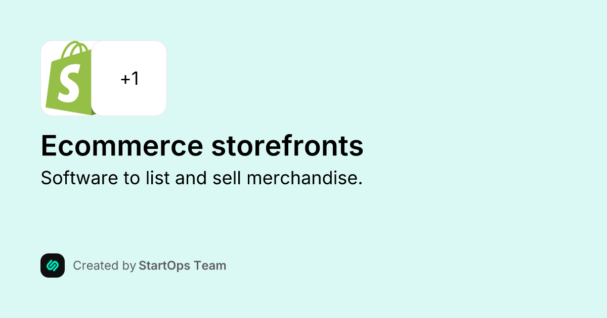 Ecommerce storefronts · StartOps