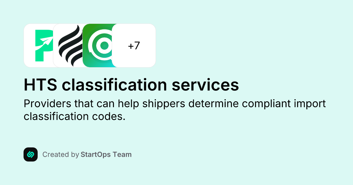 HTS classification services · StartOps