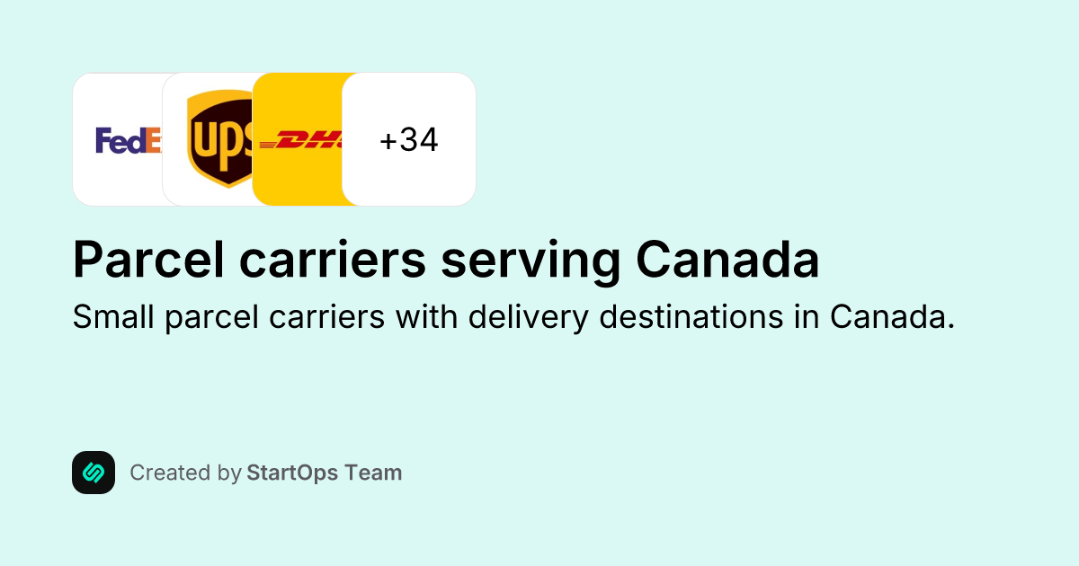 Parcel carriers serving Canada · StartOps