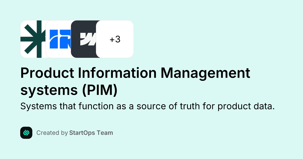 Product Information Management systems (PIM) · StartOps