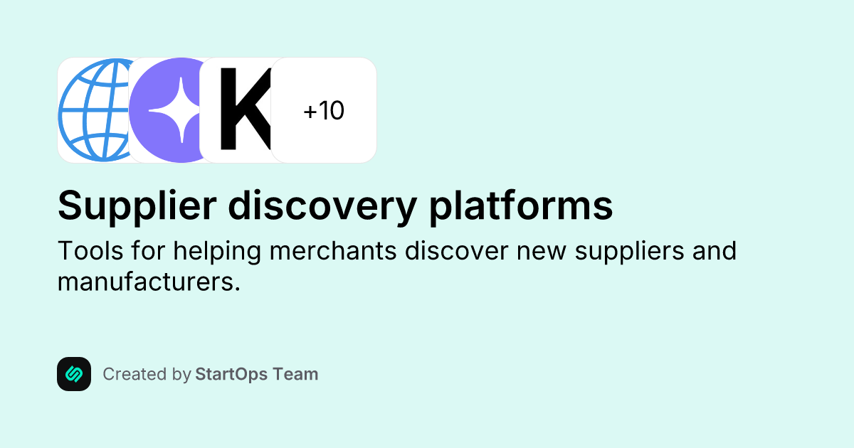 Supplier discovery platforms · StartOps